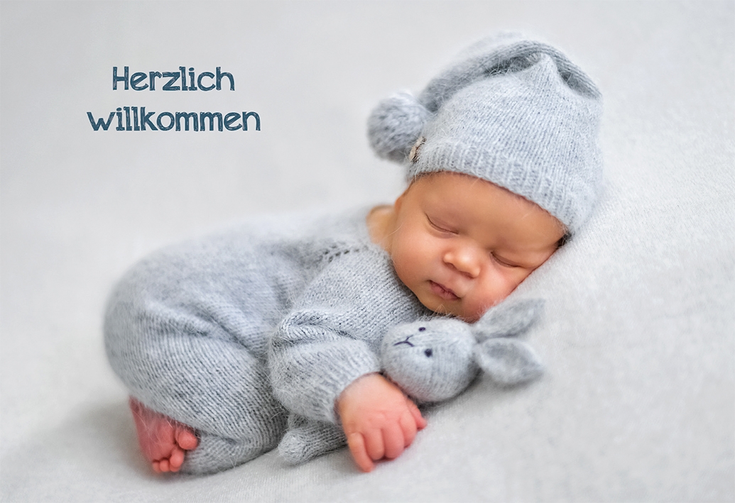 Glückwunschkarte zur Geburt - Herzlich willkommen Glückwunschkarte zur Geburt - Herzlich willkommen