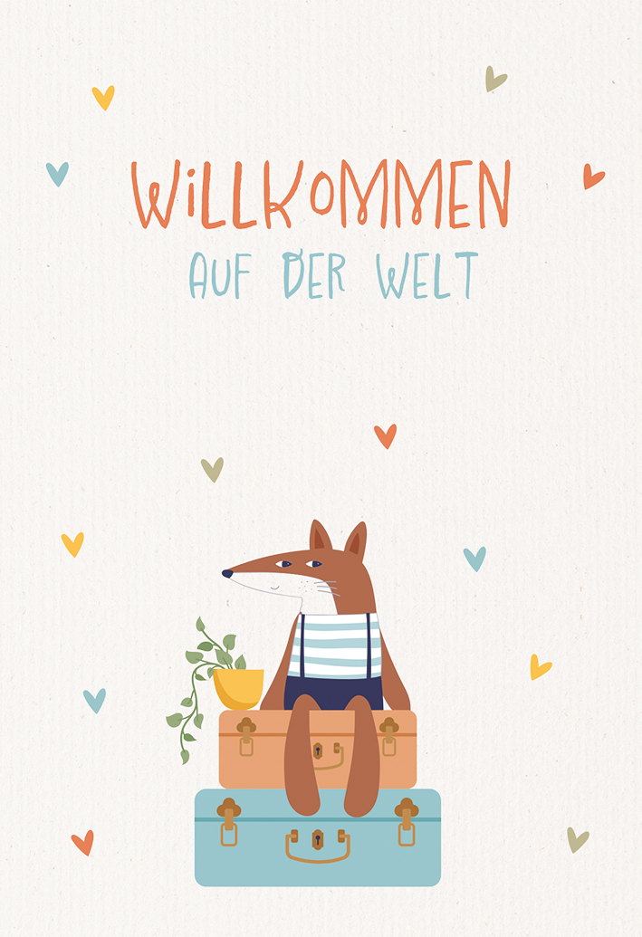 Glückwunschkarte zur Geburt - Willkommen auf der Welt Glückwunschkarte zur Geburt - Willkommen auf der Welt